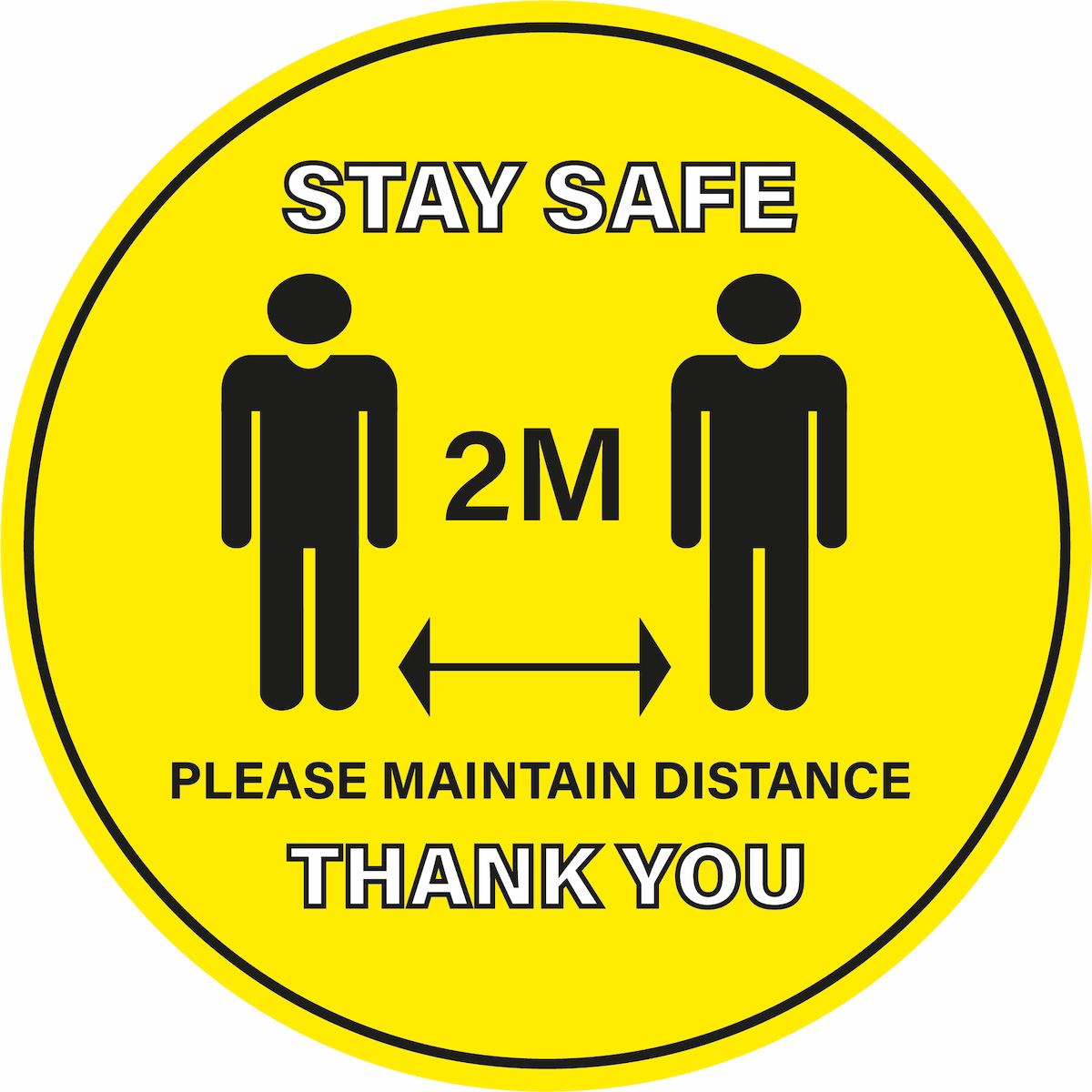 Social Distancing Floor Sticker | Circular - Stay Safe v1 - Biofree.com