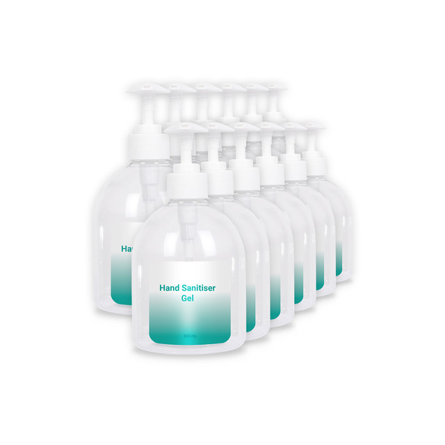 Pack of 12 x 500ml Hand Sanitiser Gel Pump Bottle - Biofree.com